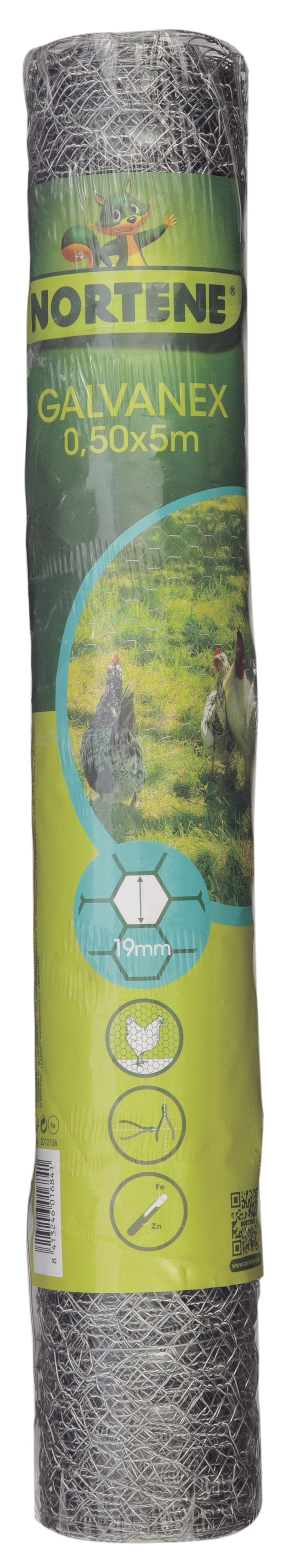 Grillage métallique galvanisé GALVANEX 25 mm 1,50 x 25 m Nortene